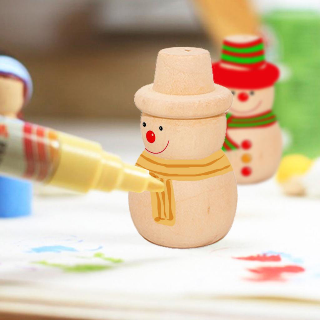 10pcs DIY Peg Wooden Doll Xmas Tree Snowman Figure... – Grandado