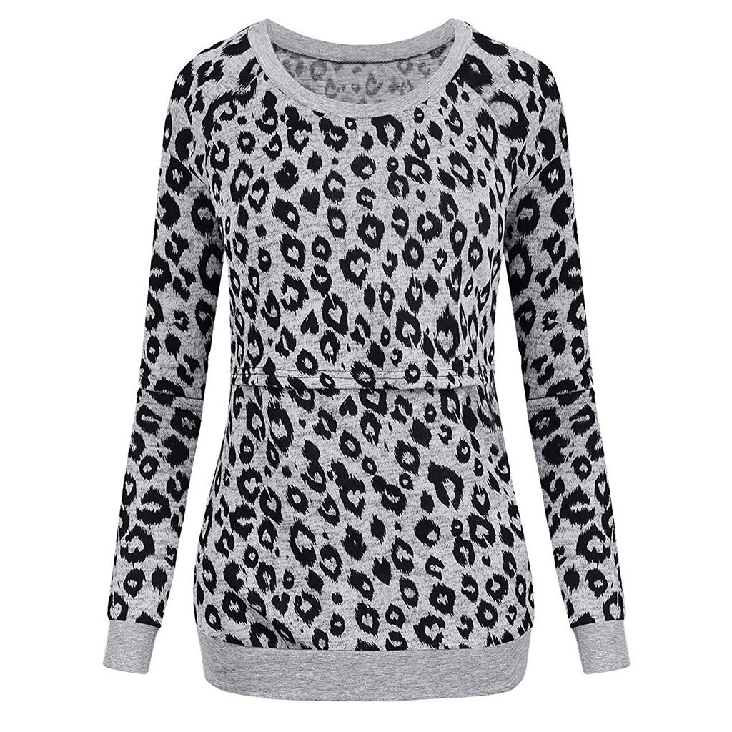 Leopard Print Blouse Maternity Clothes Pregnant Ma... – Grandado