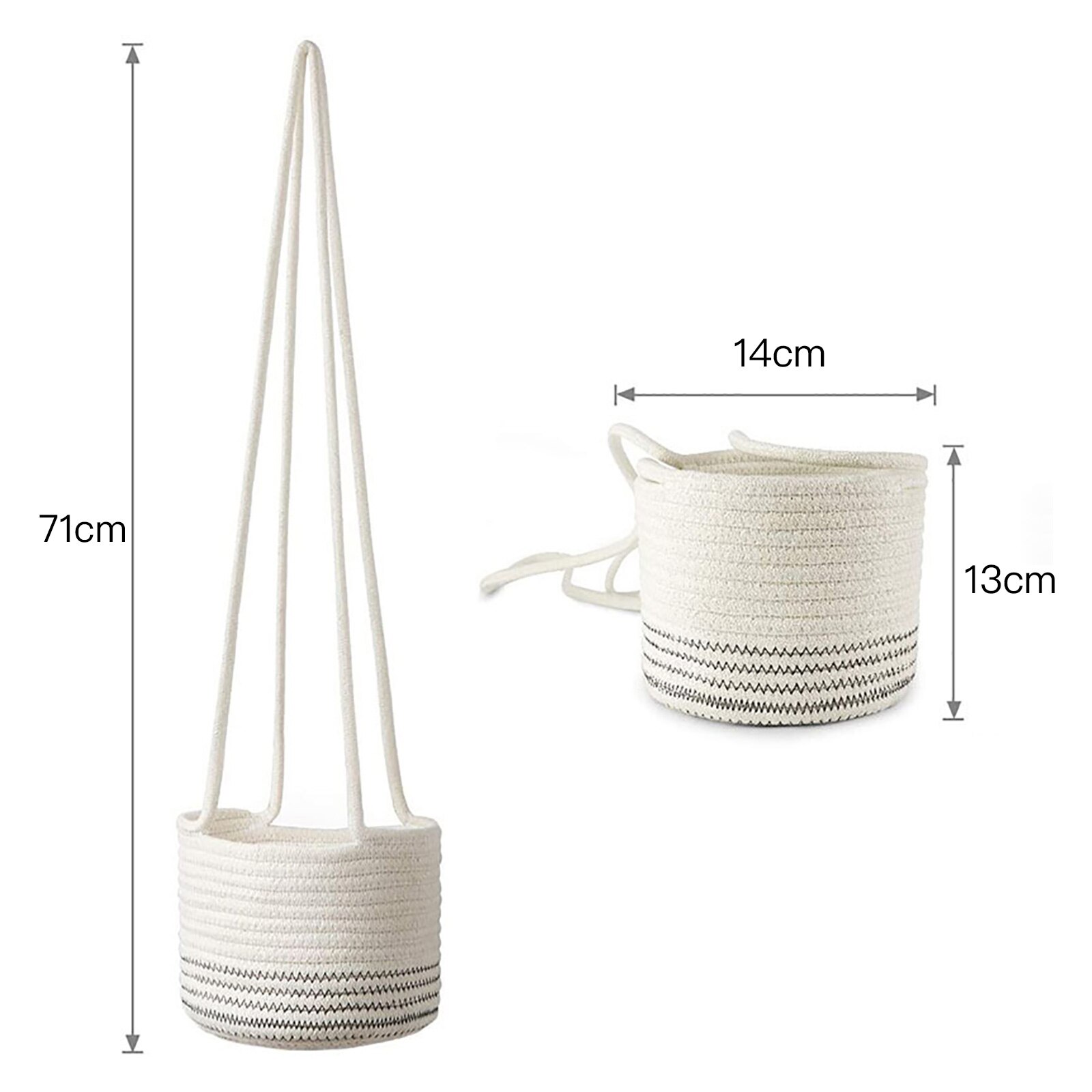 Woven Hanging Planter Rope Planter Baskets Flower ... – Grandado