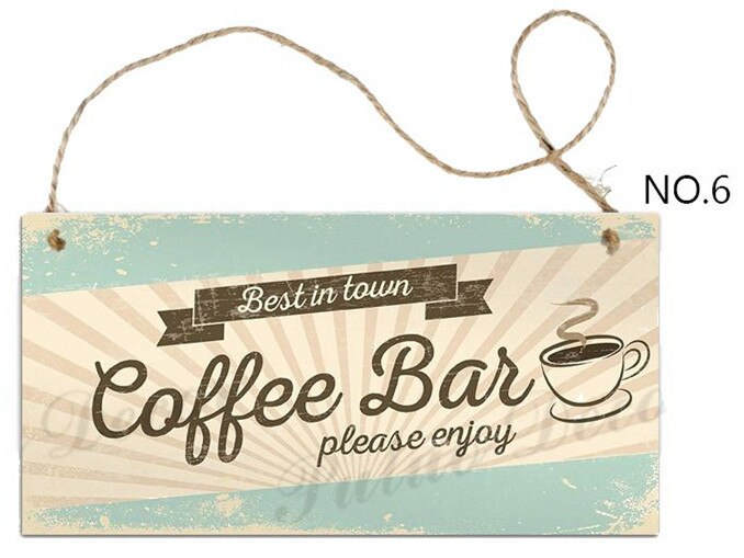 Coffee Wooden Hanging Signs Decorative Plaques Doo... – Vicedeal