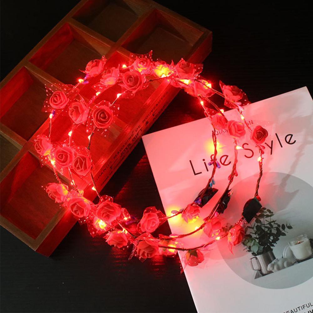 Women Girls LED Light Up Flower Headband Flashing ... – Grandado
