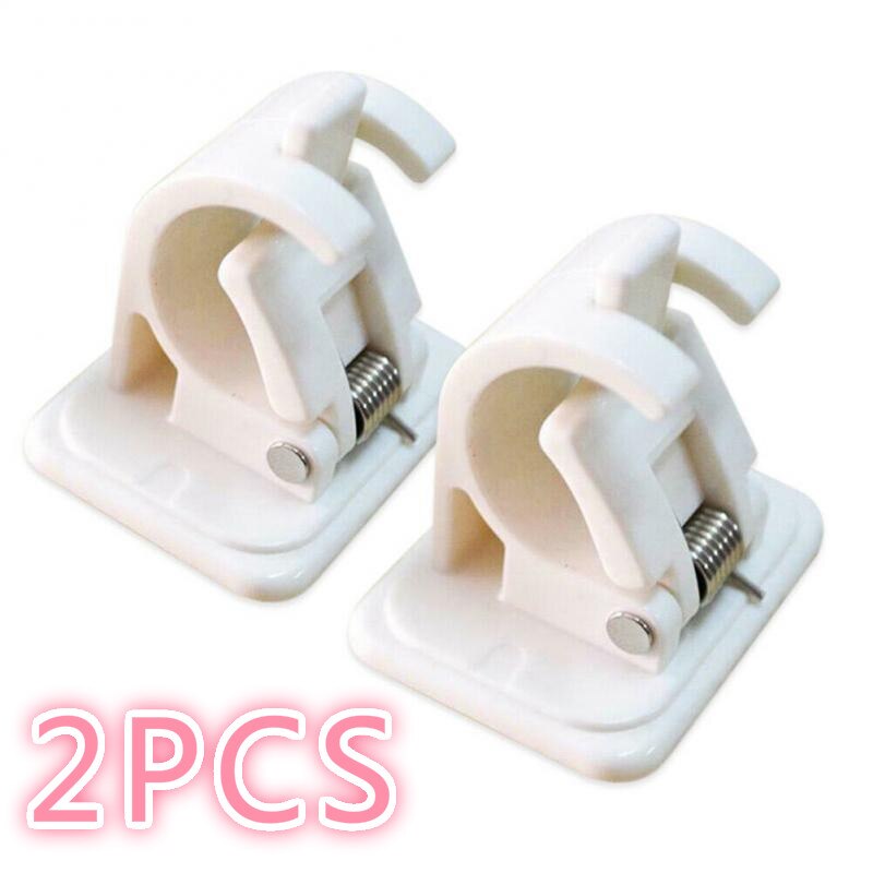 2PC White Hanging Rod Clip Adhesive Wall Curtain H... – Grandado