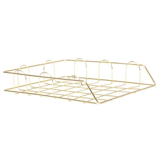 Gold Metal File Tray Desk Accessorie Magazine Hold... – Vicedeal