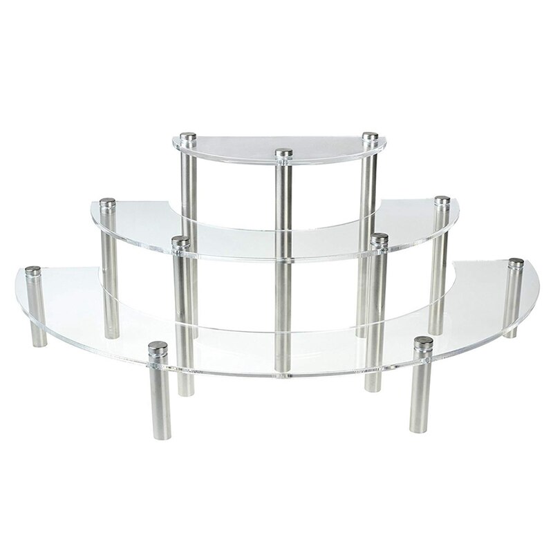 3 Tier Clear Acrylic Semicircle Round Cupcake Dess Vicedeal