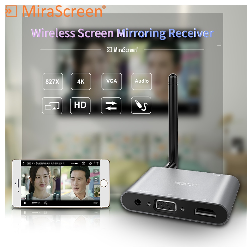 Mirascreen x6w plus 5g 4k anycast miracast trådlø... – Grandado