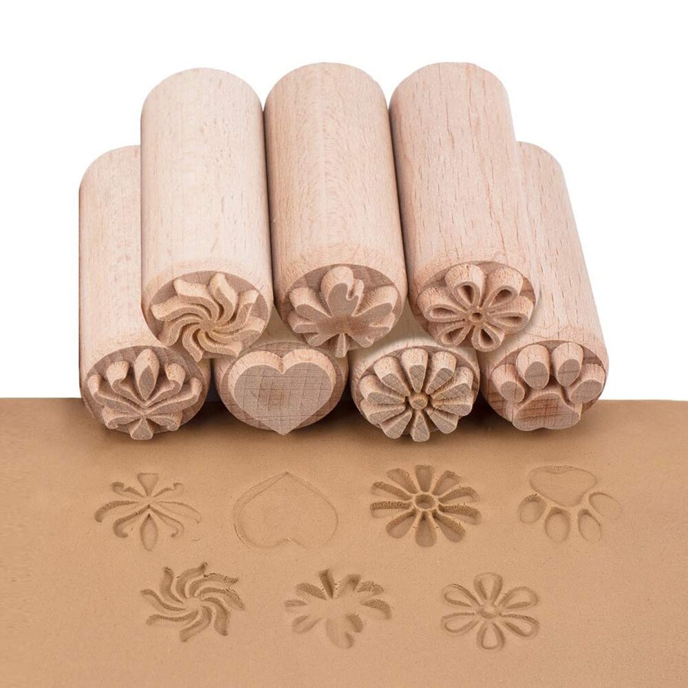 Wood Pottery Tools Stamps Column Wooden Stamps Nat... – Vicedeal