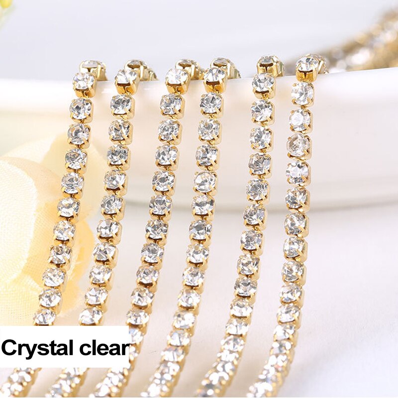 Rhinestones chain Crystal clear SS6/SS8/SS10/SS12 ... – Grandado