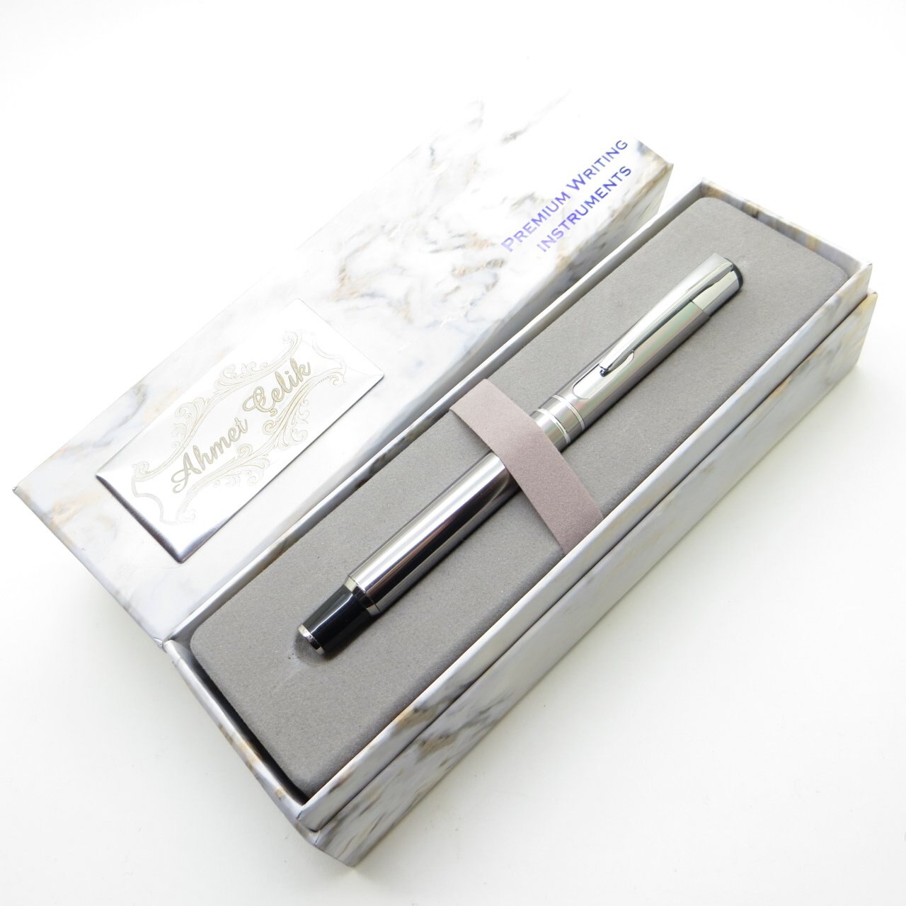 Wings Marble R148 Titanium Chrome Roller Pen | İsm... – Grandado