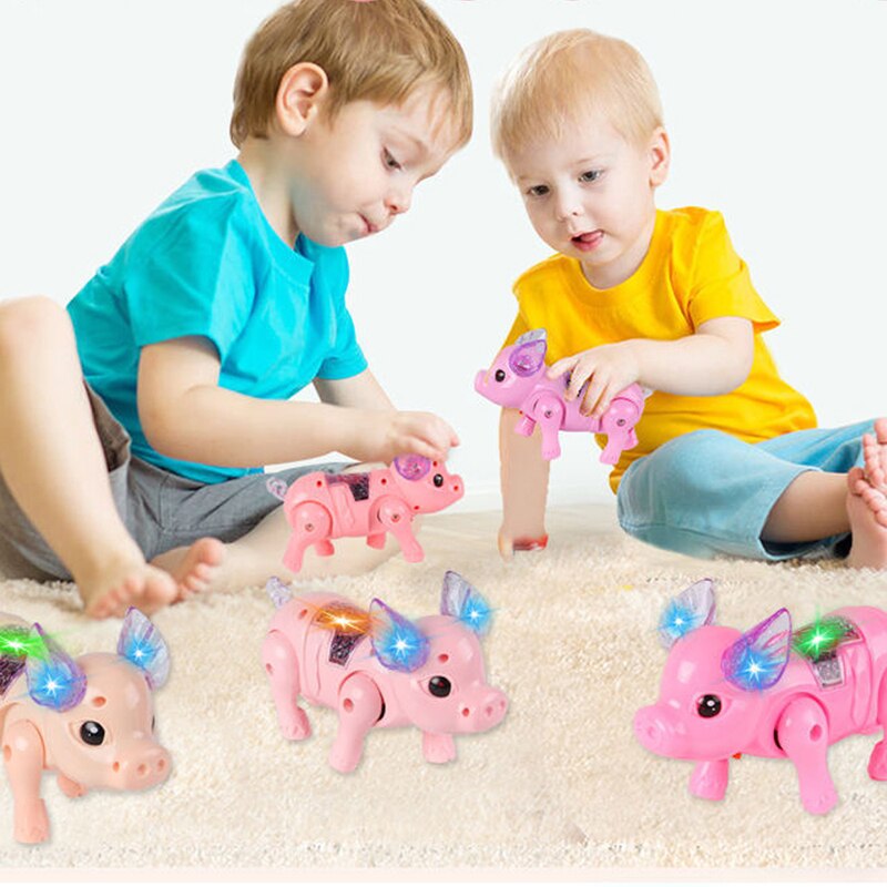 Cute Electric Music Walking Pig Toys LED Light Glo... – Grandado