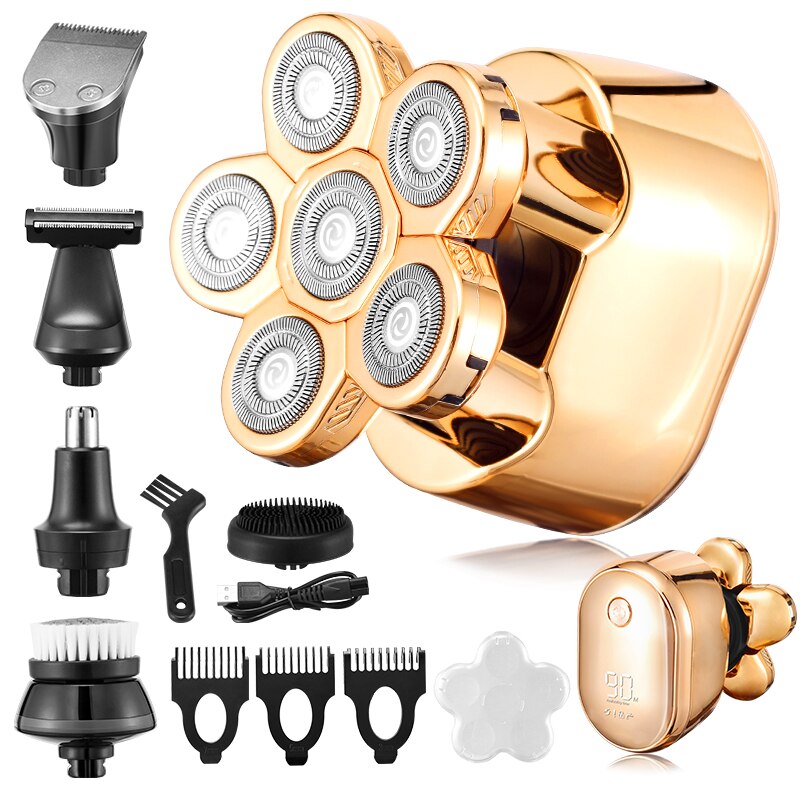 6 Blades Digital Display Rechargeable Electric Sha... – Grandado