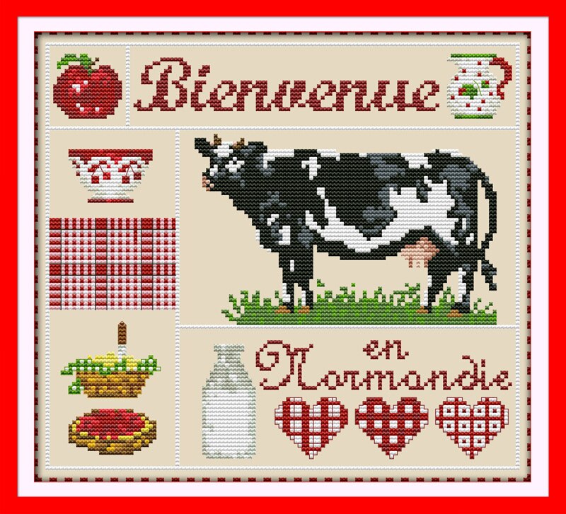 Milk cow cross stitch kit cartoon 14ct 11ct count ... – Vicedeal