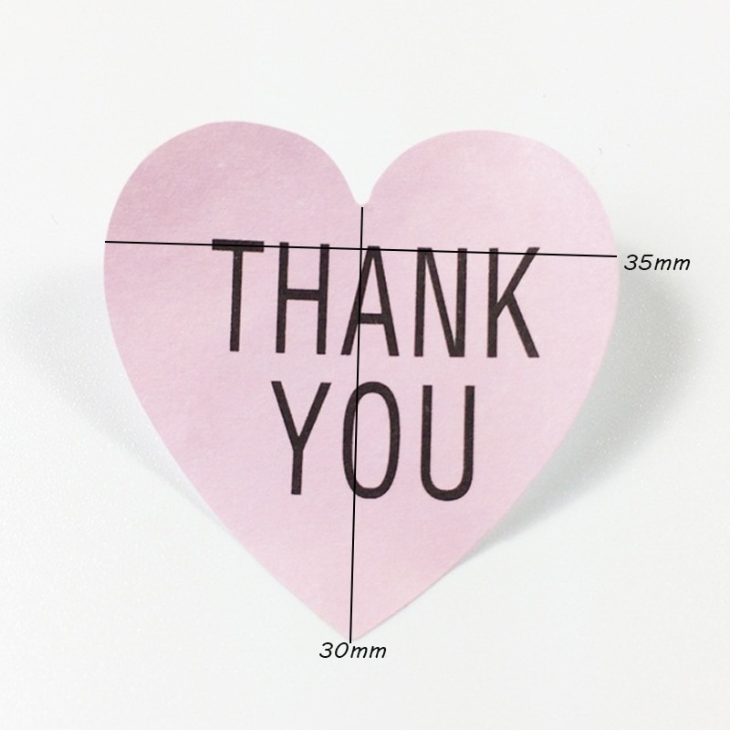 100 Stks/partij Dank U Romantische Roze Hart Papie... – Vicedeal