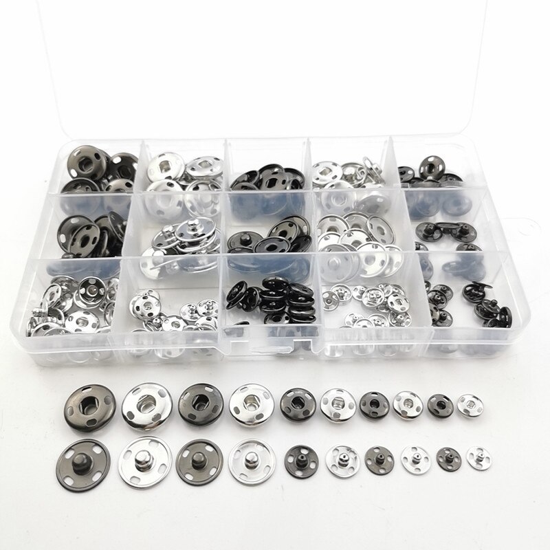 100 Sets Naaien-Op Snap Knoppen Metal Snaps Fasten... – Grandado