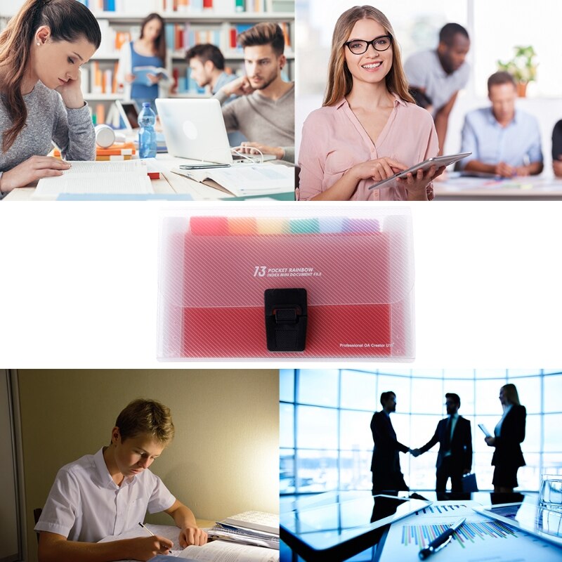 A6 Rainbow Expanding Document Bills Folder 13 Pock... – Grandado