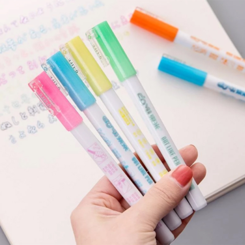 Newly 8Pcs/Set Double Liner Outline Pen Writing Dr... – Grandado