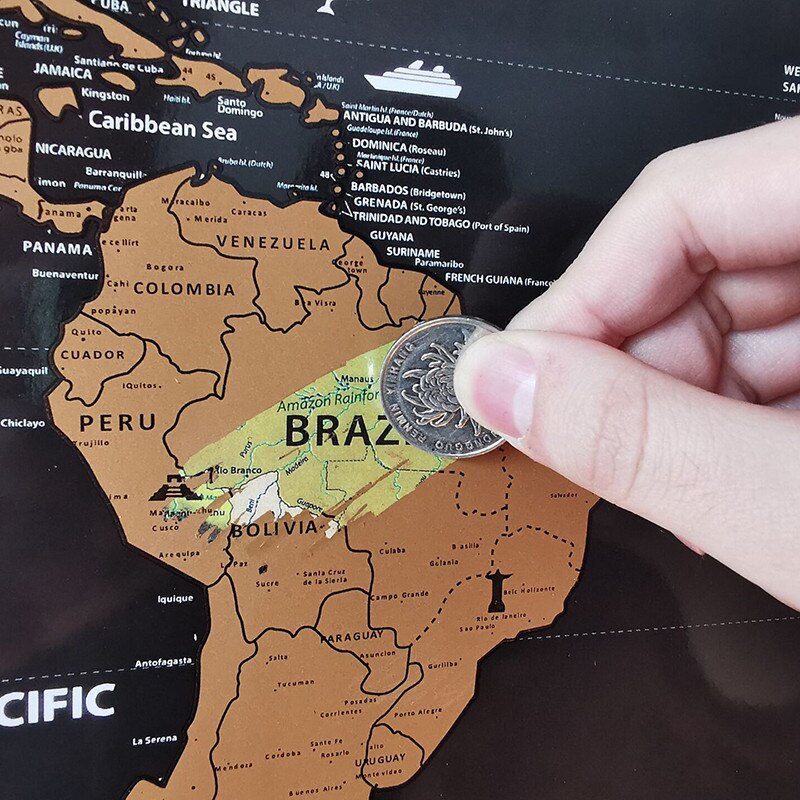 Decorative Map 42x30cm World Travel Map Erasable H... – Grandado