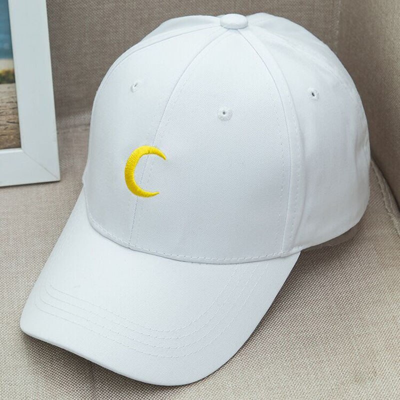 Moon Embroidery Baseball Caps Women Men Cotton Bla... – Grandado