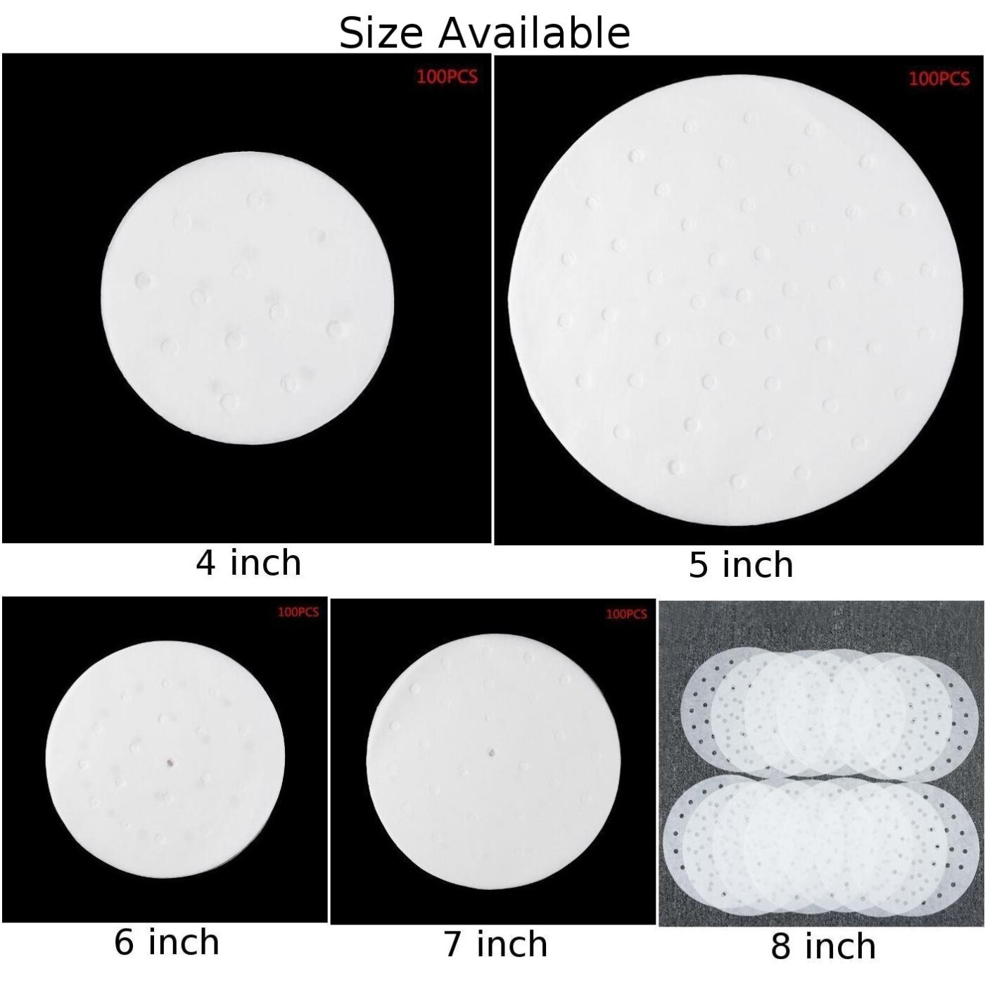 100 X Round Disposable Perforated Parchment Bamboo... – Vicedeal