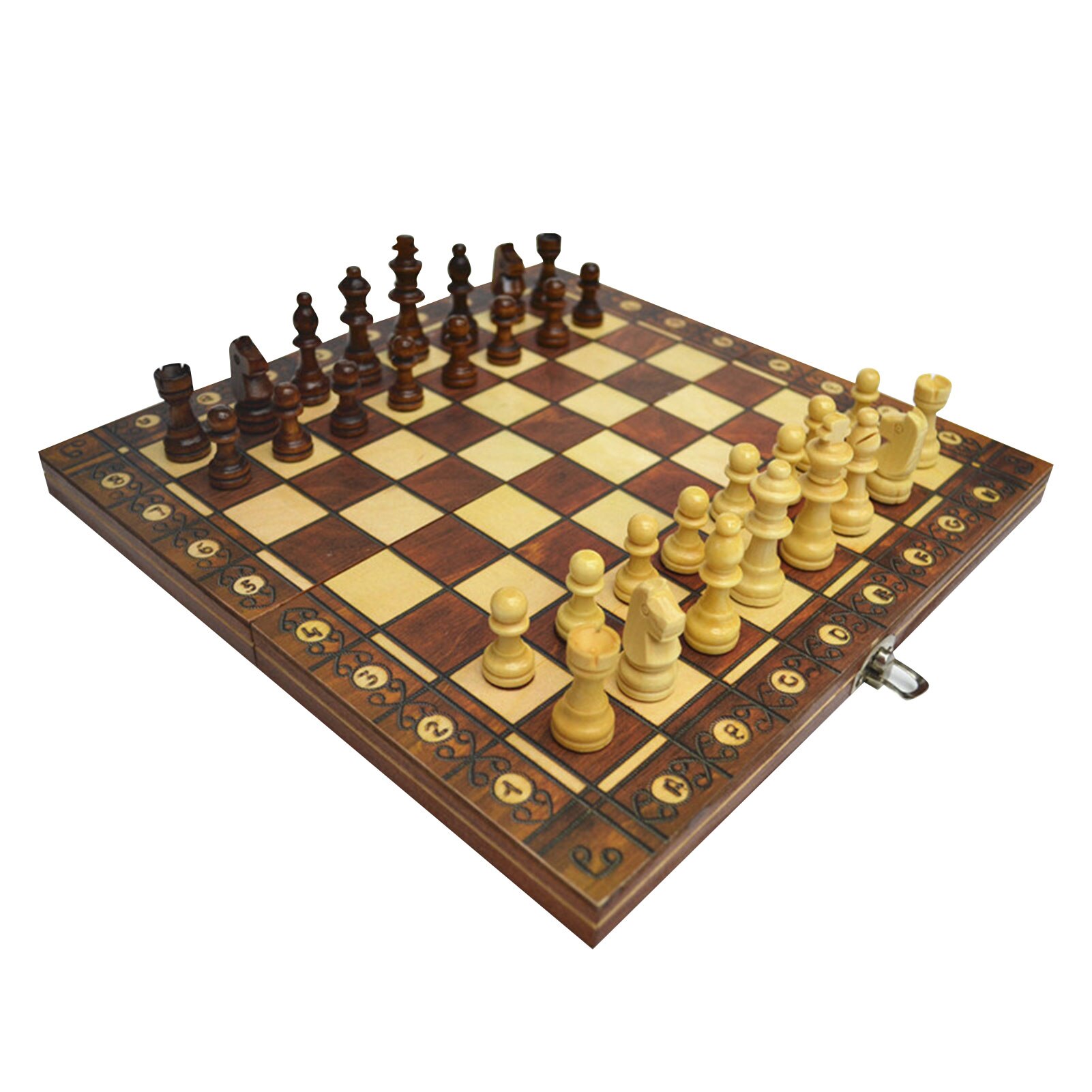 Wooden Folding Chess Set Game Board Games Interior... – Grandado