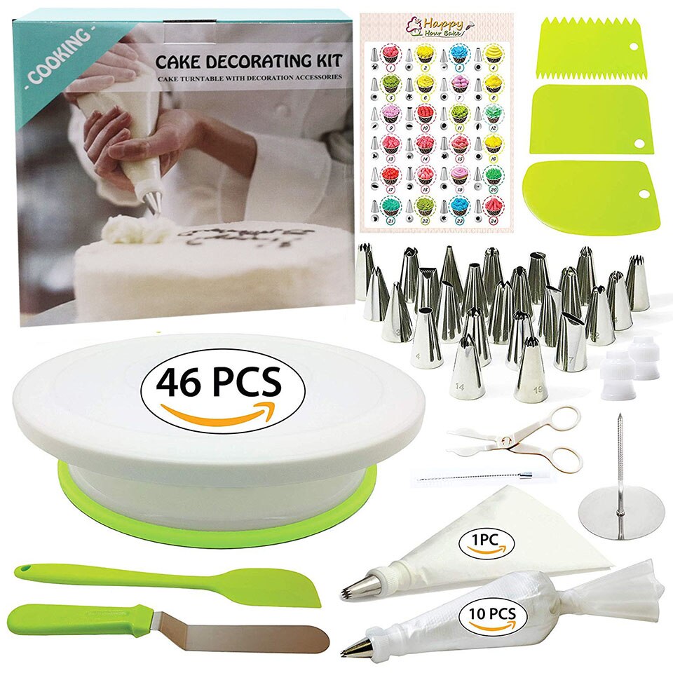 46Pcs Cake Decorating Tools Supplies with Cake Tur... – Grandado