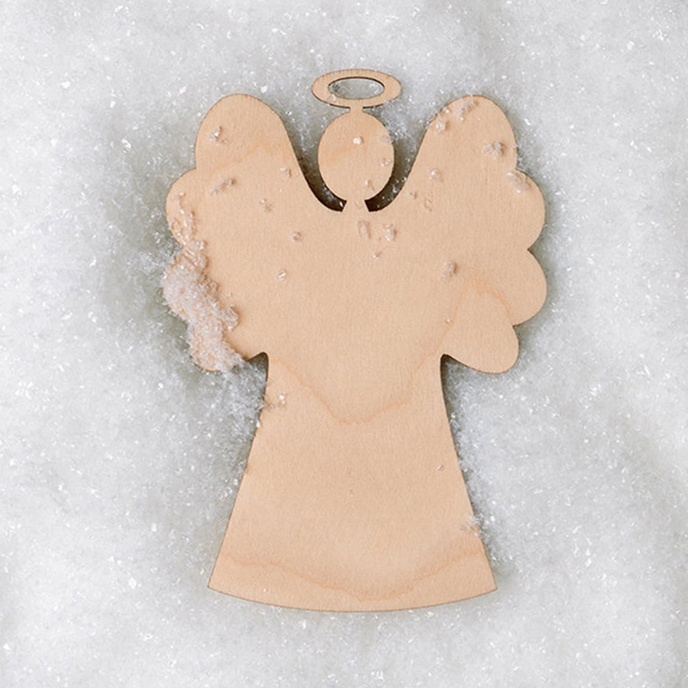 10pcs Wooden Angel Shaped Pendants Christmas Party... – Grandado