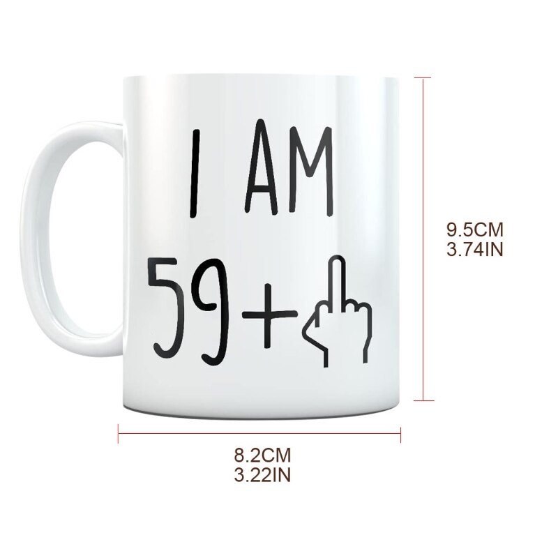 Funny 60th Birthday Cup Middle Finger Coffee Tea M... – Grandado