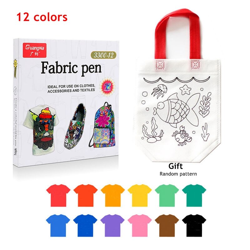 12/24 Color Fabric Markers Pens Set Permanent Clot... – Grandado