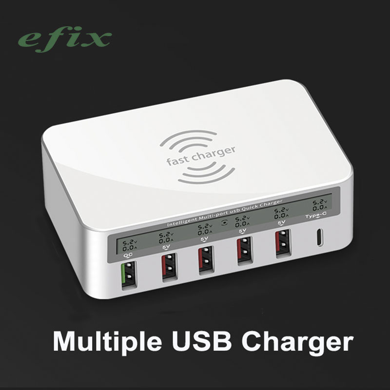 Draadloze USB Fast Charger Station Meerdere LCD Di... – Grandado