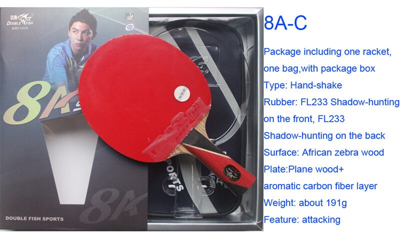 original double fish 8A-C 7A-C Table tennis racket... – Vicedeal