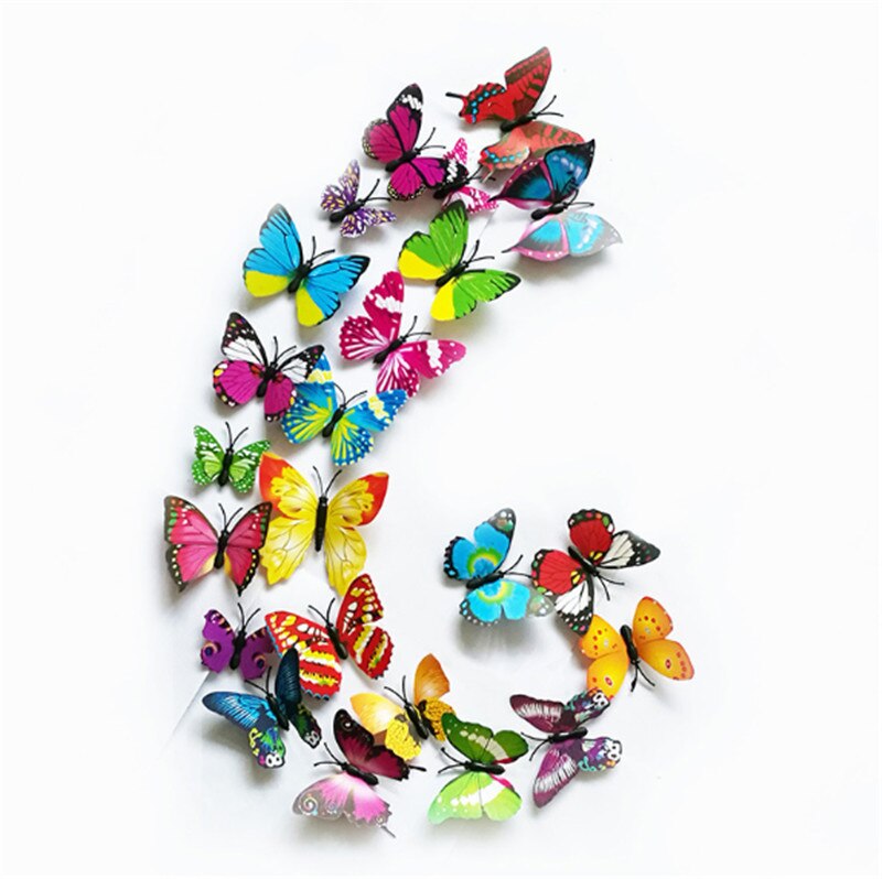 12 unids/lote PVC Artificial colorido mariposa dec... – Grandado