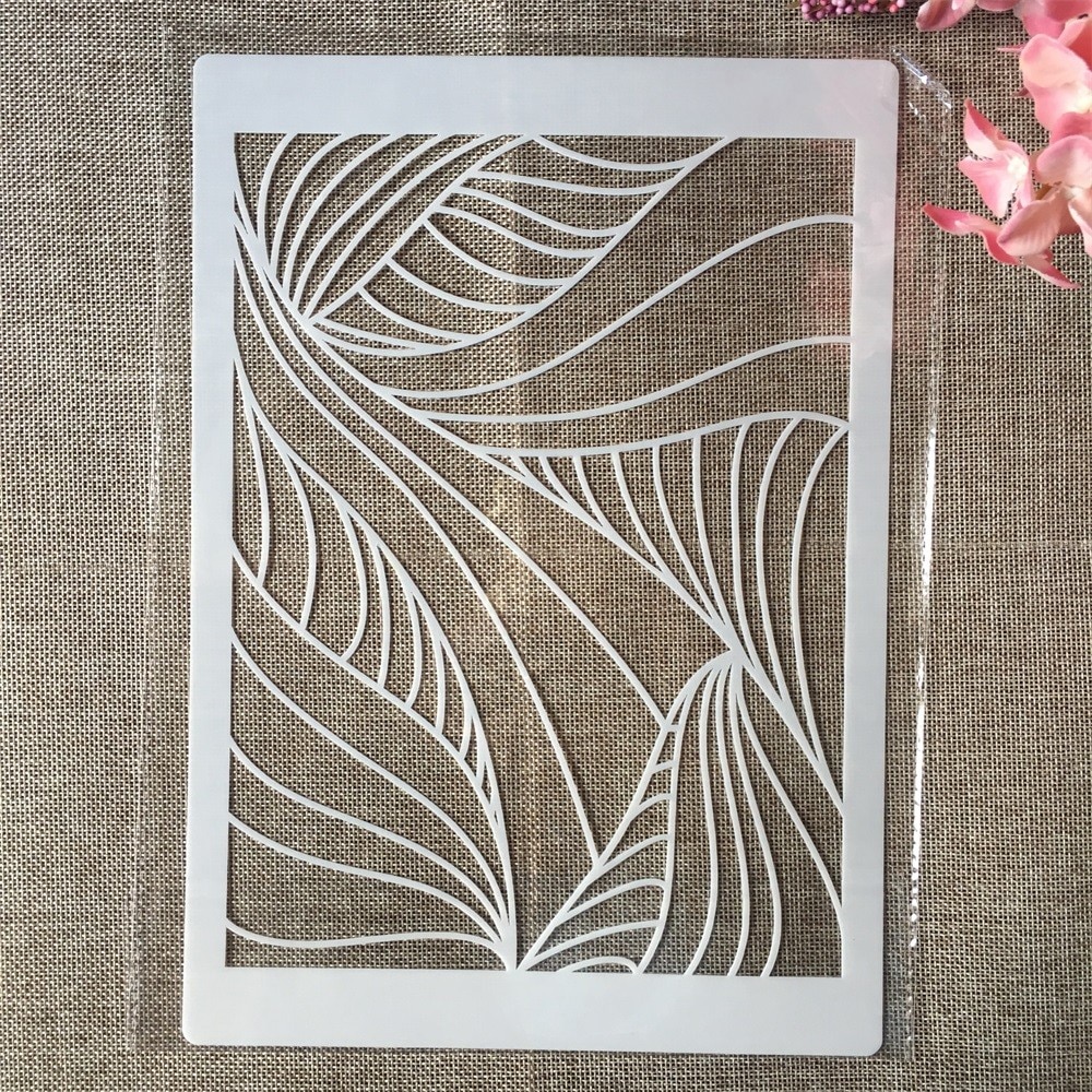 A4 29cm Thin Line Leaves DIY Layering Stencils Wal... – Grandado
