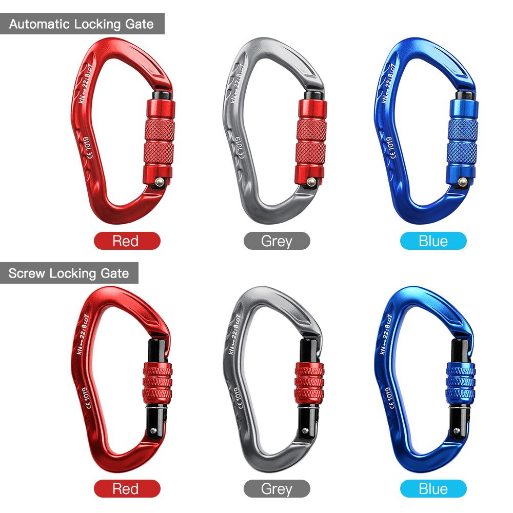 22KN D-Shaped Carabiner Lock Heavy Duty Aluminum A... – Grandado