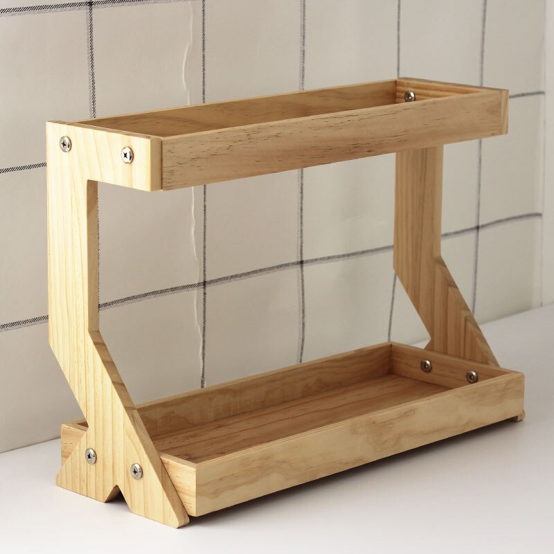 Spice Rack Counter Top Organizer 2 Tier, Solid Woo... – Vicedeal