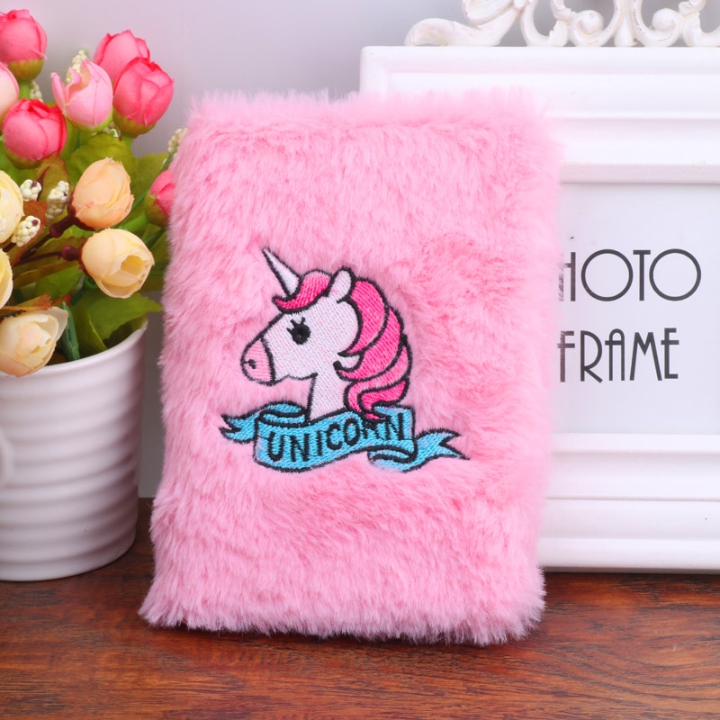 A6 plush unicorn notebook student office stationer... – Grandado