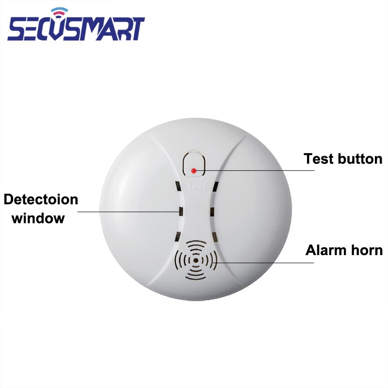 433MHz Wireless Home Smoke Detector 80db White Col... – Grandado
