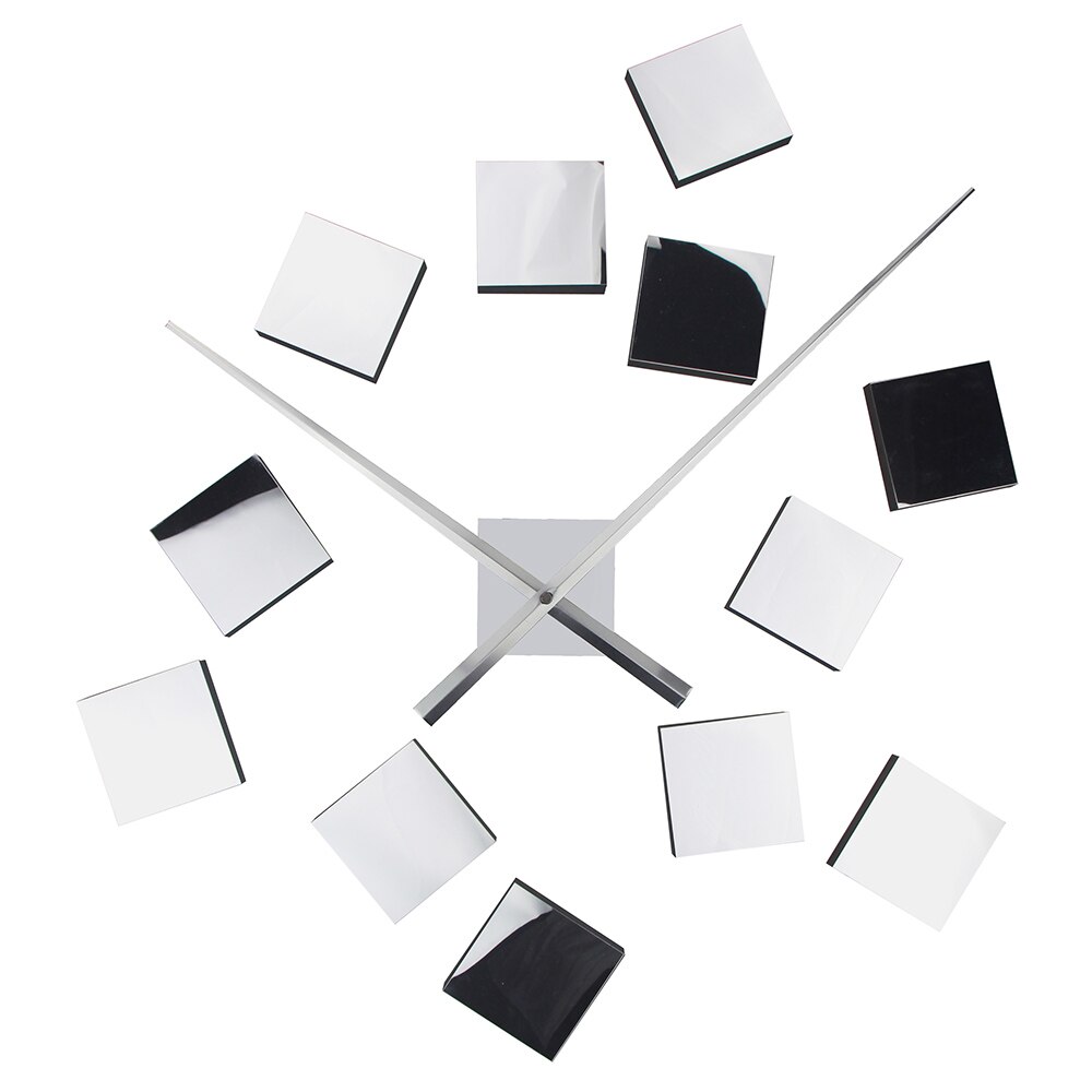 Large 3D Wall Clock Mirrored DIY Mute Cube Modern ... – Grandado