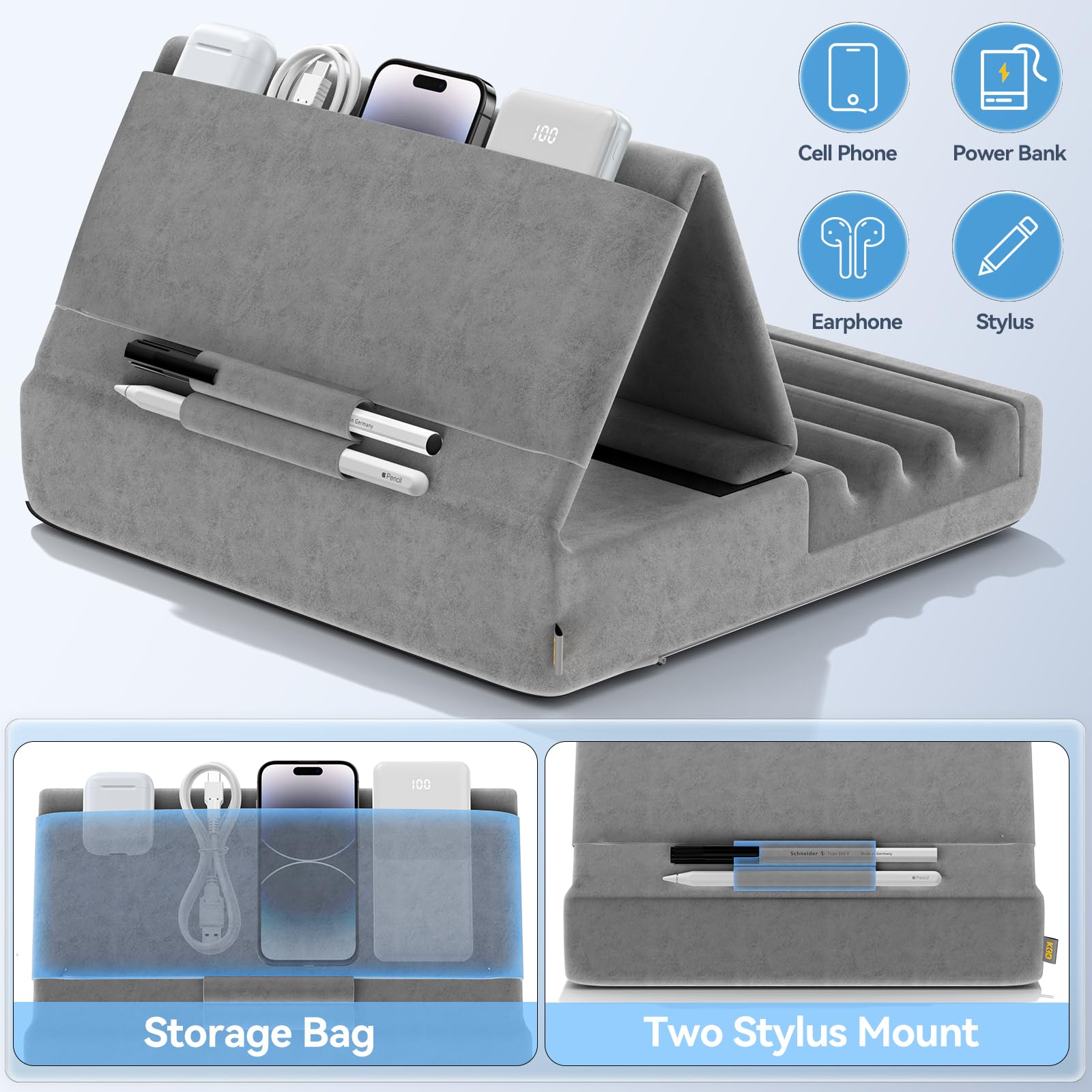 Tablet-pudeholder, foldbar ipad-stativ til skød, s... – Grandado