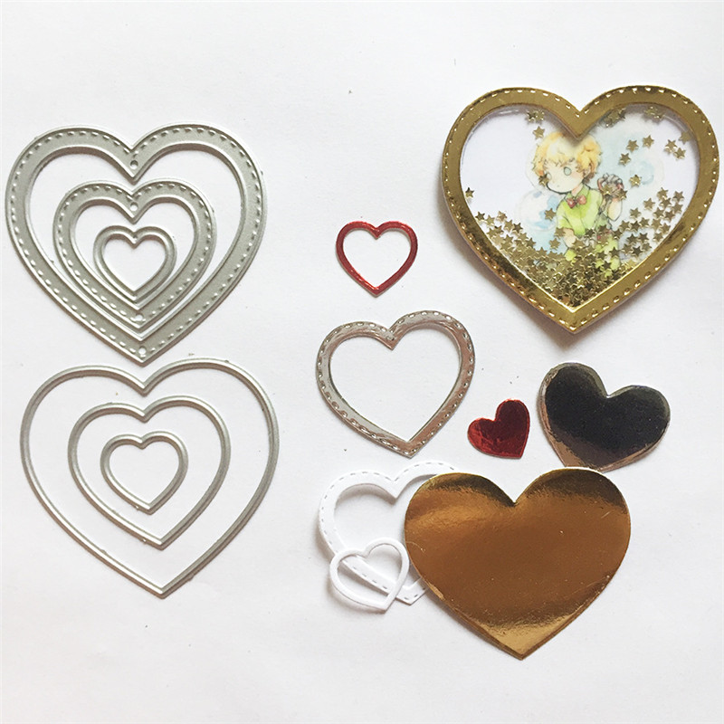 Love Heart Shapes Metal Cutting Dies Stencil Scrap... – Grandado