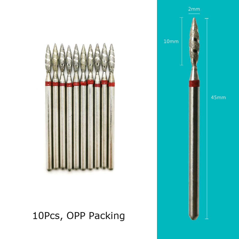 HYTOOS 10Pcs Tornado Flame Nail Drill Bits Diamond... – Grandado