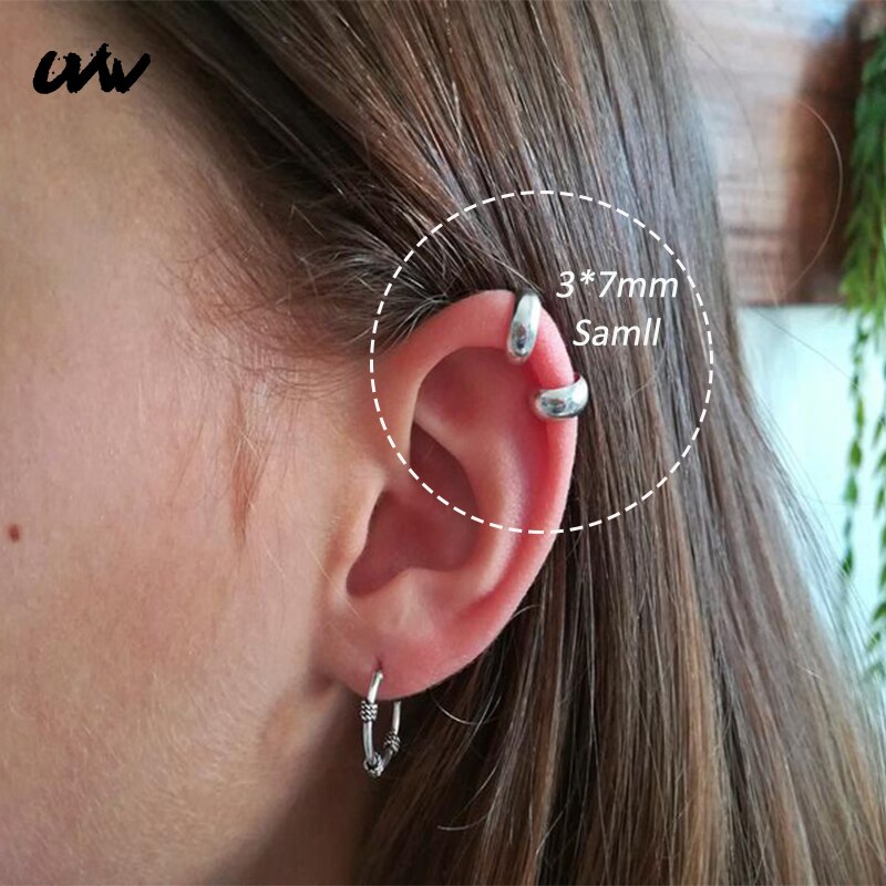 UVW084 2pc 3*7mm Hoop Earrings Surgical Steel Roun... – Grandado