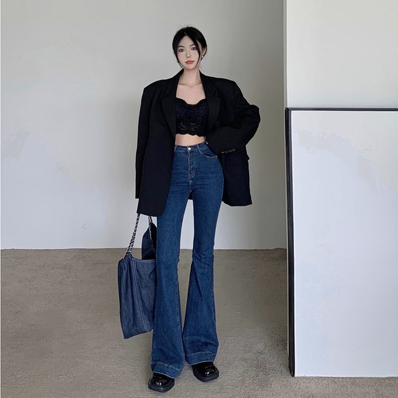 Vrouwen Flare Jeans Vintage Chic Slim Boot Cut Den... – Vicedeal