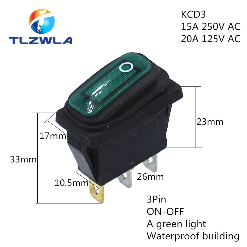 KCD3 1 pièce 15A 20A 125V 250V AC | Robuste DPST, ... – Grandado