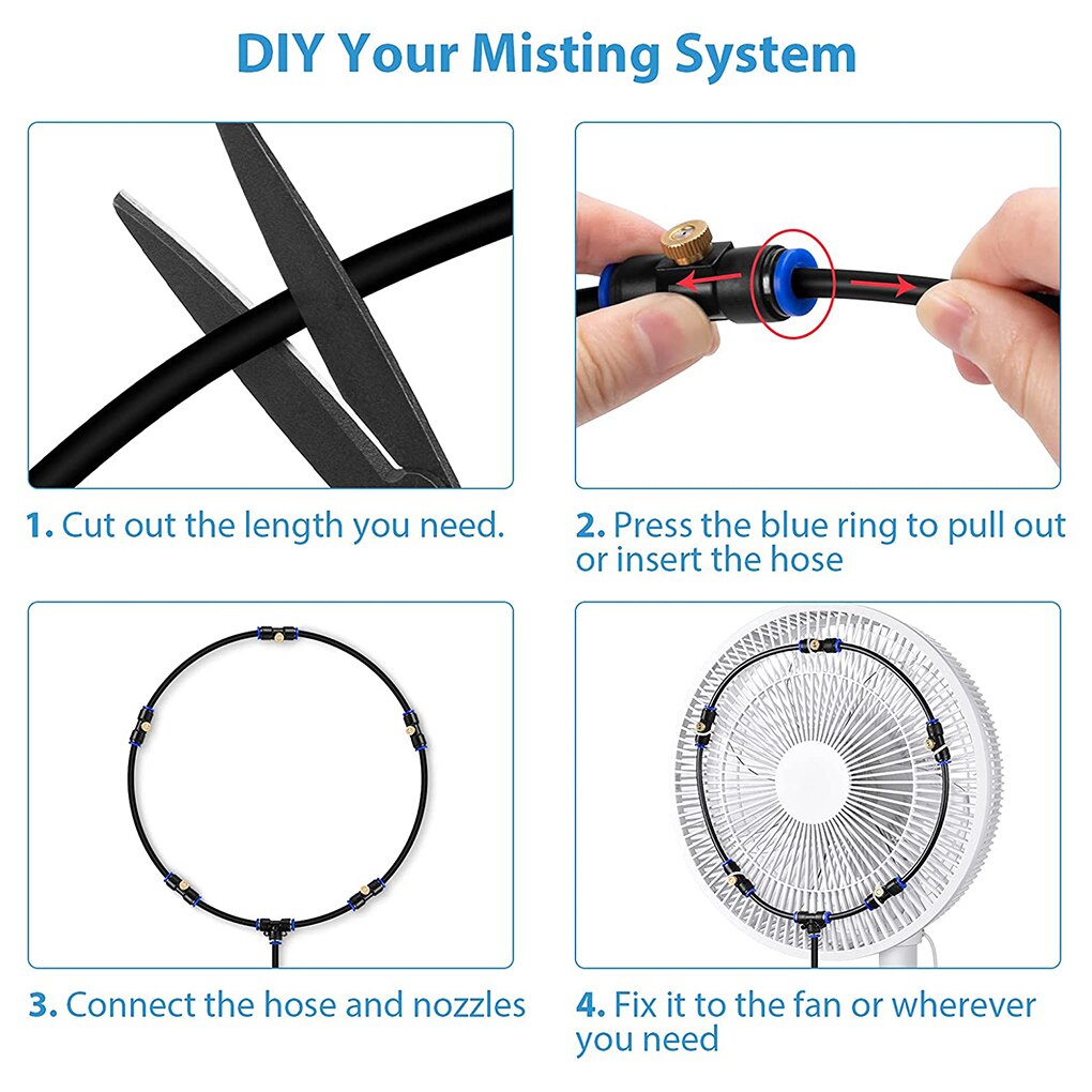 Water Spray Kit 20-60FT Wet Fog Garden Nebulizer O... – Grandado