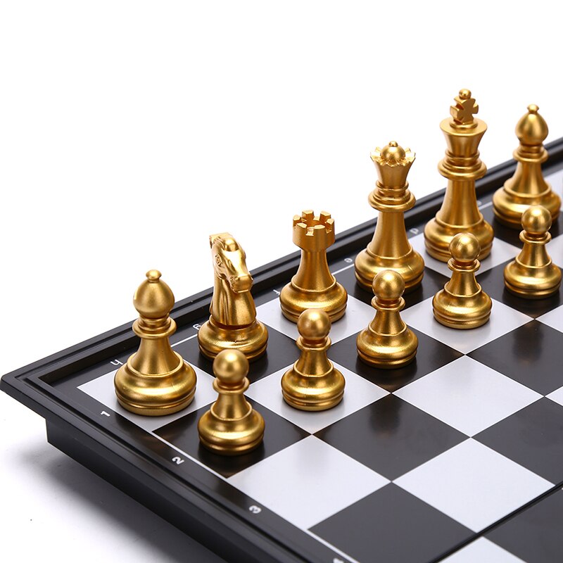 Foldable Chessboard 32 Gold Silver Chess Magnetic ... – Grandado