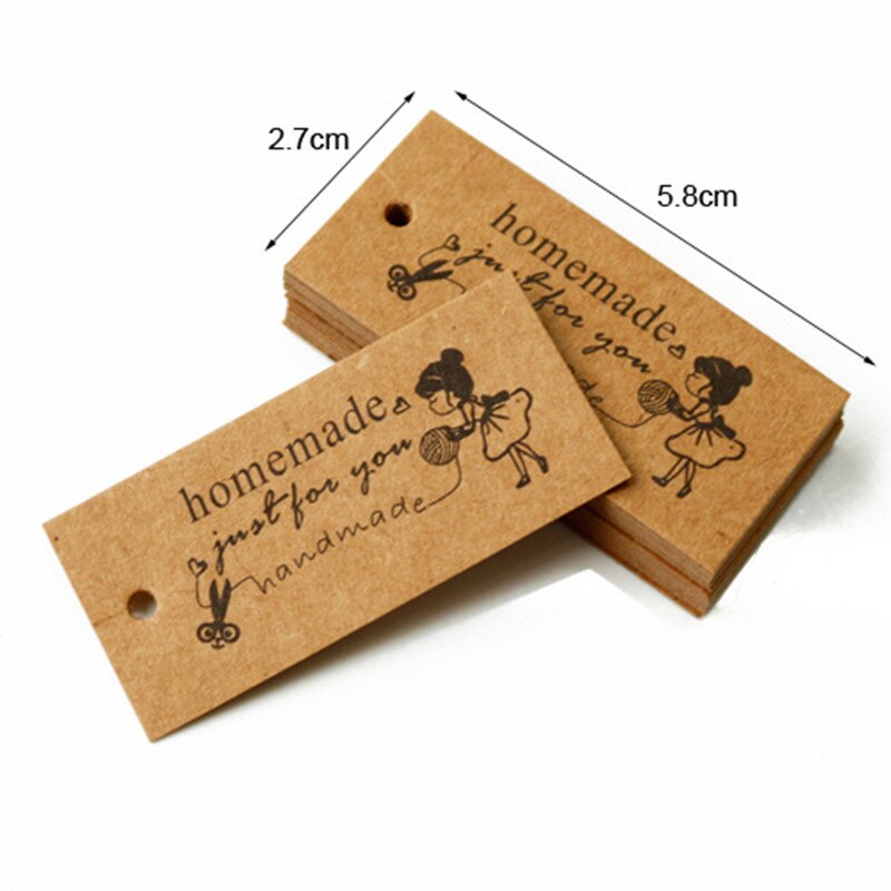 50pcs/lot Kraft Paper Homemade Hand Made Tag for D... – Grandado