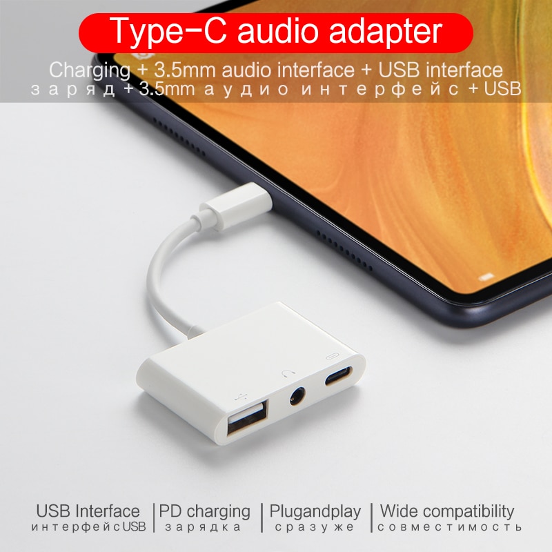 Usb C Naar Usb Charge 3.5Mm Aux Hoofdtelefoon Adap... – Vicedeal