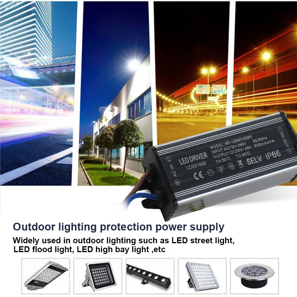 Alumiini ip66 20w led ohjain 600ma ac 100-265v vi... – Vicedeal