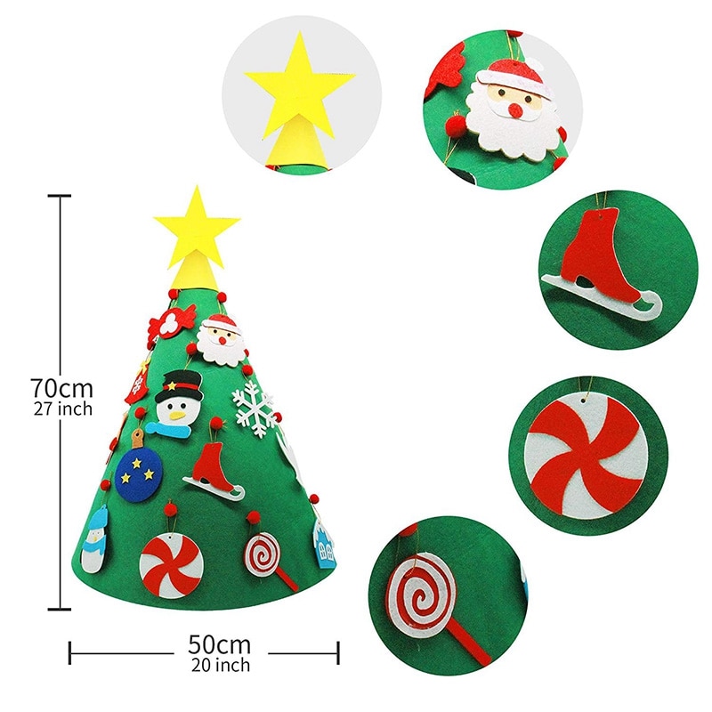 DIY Felt Christmas Tree with 22Pcs Ornaments 3D To... – Vicedeal