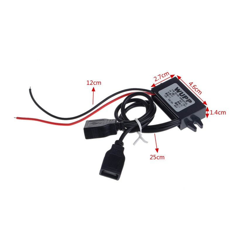 Car DC 12V to 5V 3A 15W Hard Wired Step Down Dual ... – Vicedeal