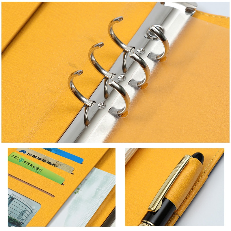 A5 Spiral Binder Ring Planner PU Leather Notebook ... – Grandado